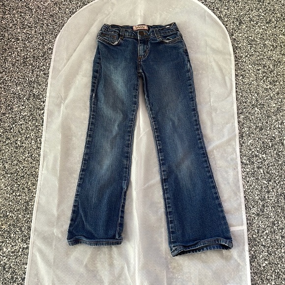 ave.blu | Bottoms | Girls Blue Jeans With Pink Design On Back Pockets ...